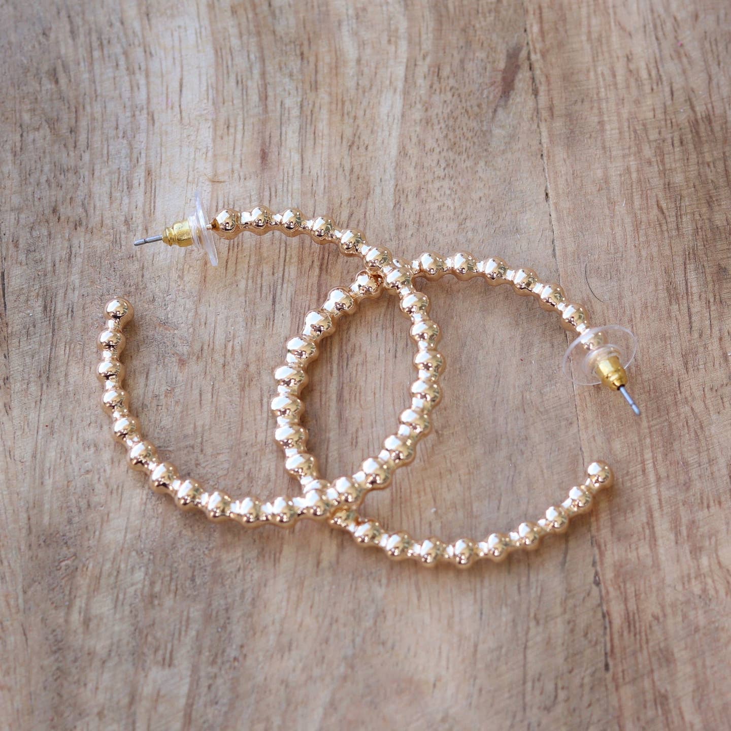 Pierce + Hide: Gold Ball Hoop Earrings